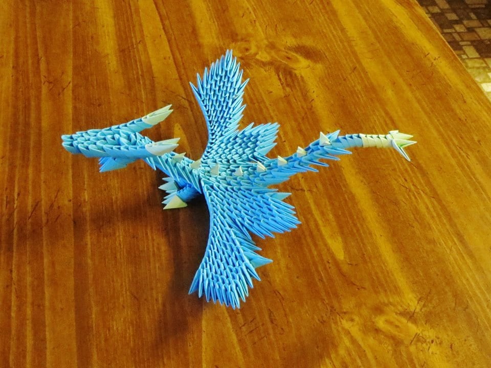 Small Origami Dragon with wing by JunkosPopEmporium on Etsy