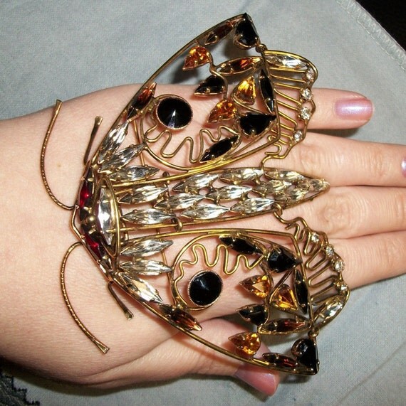 Giant Massive Rhinestone Insect Brooch Bug Brooch