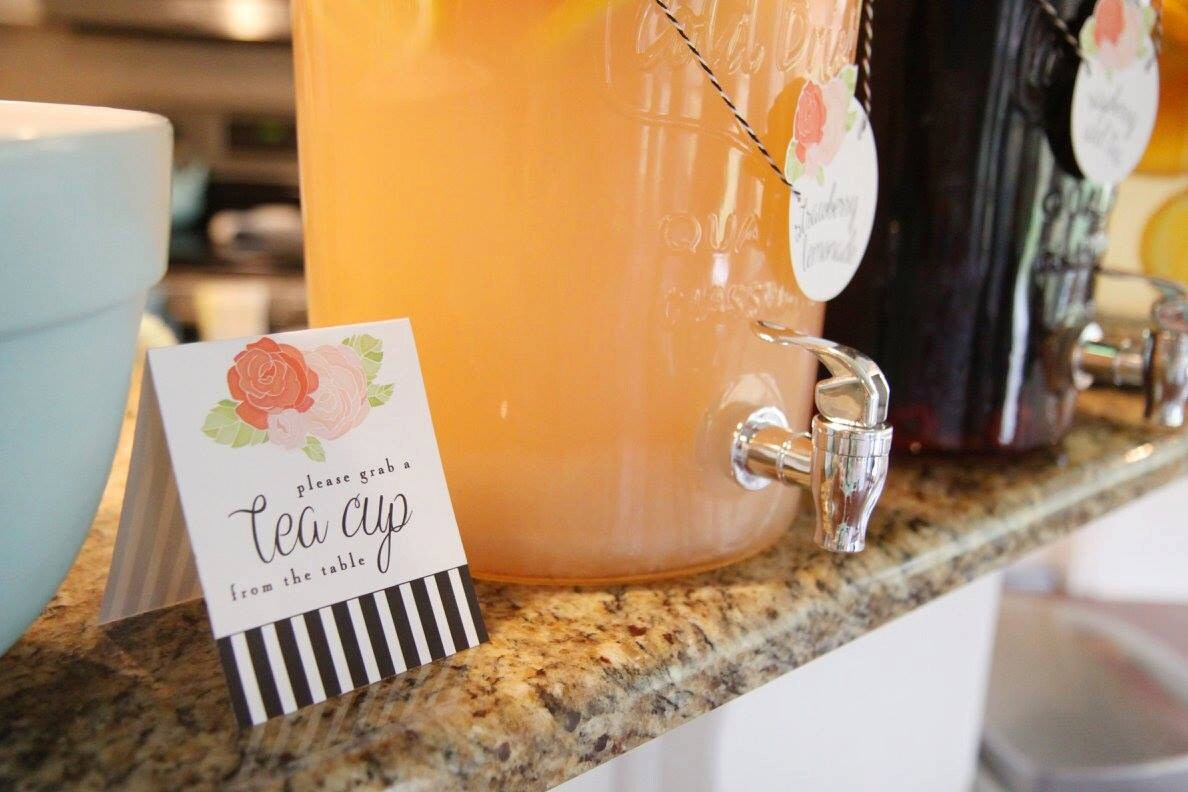 Printable tea party labels Food and drink labels Buffet