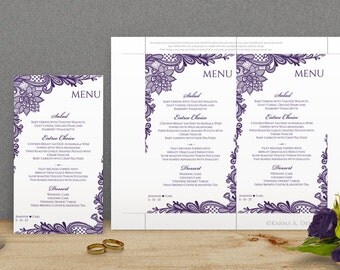 DIY Menu Card DOWNLOAD INSTANTLY Edit by KarmaKWeddings on Etsy