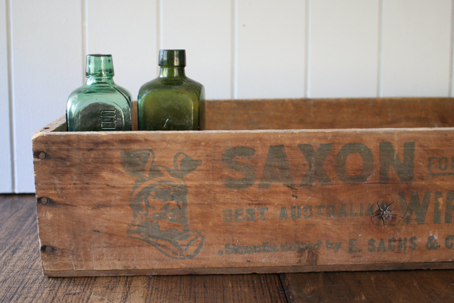 Saxon Nail Box Wooden Crate for Display or Storage Cool Typography ...