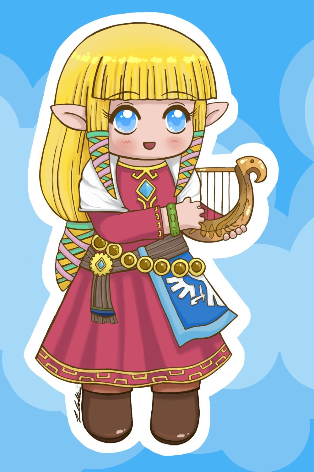 Princess Zelda A4 chibi print