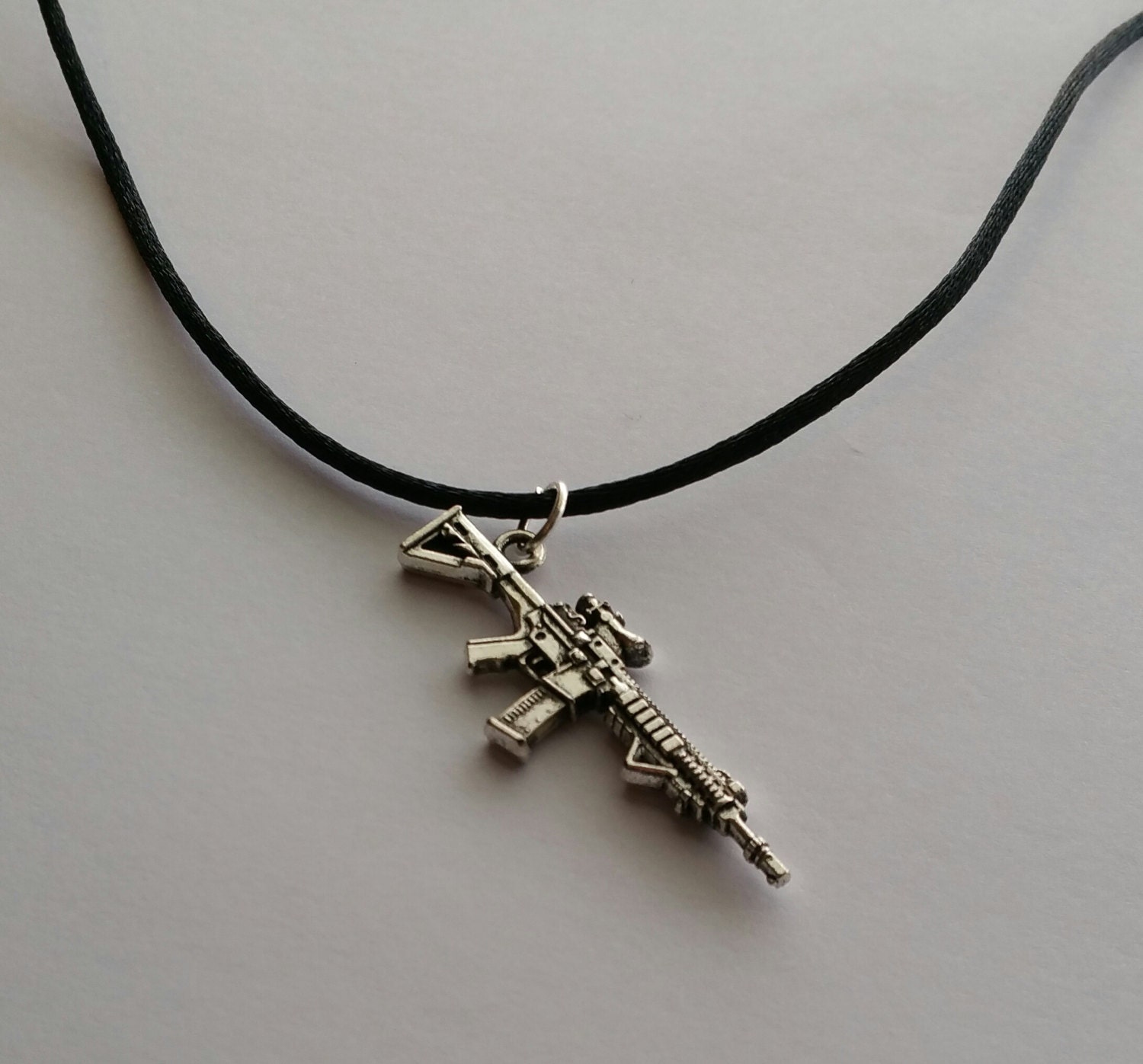 AR15 Rifle Pendant Necklace M4 Carbine Rifle Pendant