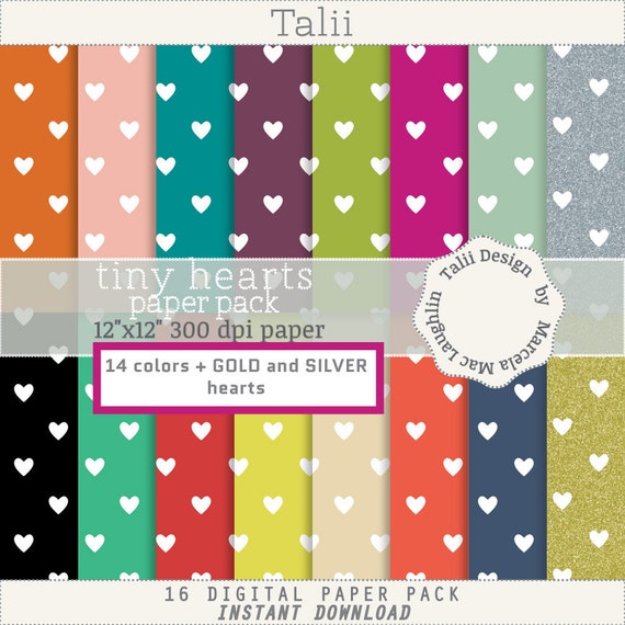 50 off Digital Hearts Paper TINY HEARTS PATTERN Sweet little
