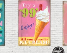 Popular items for ice cream poster on Etsy