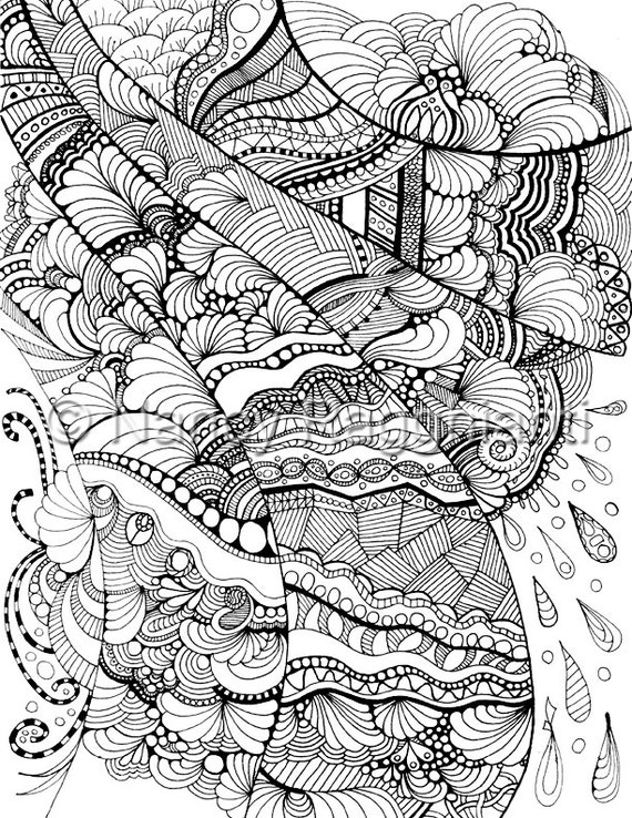 Printable Coloring Page Digital Download Full Page Freeform