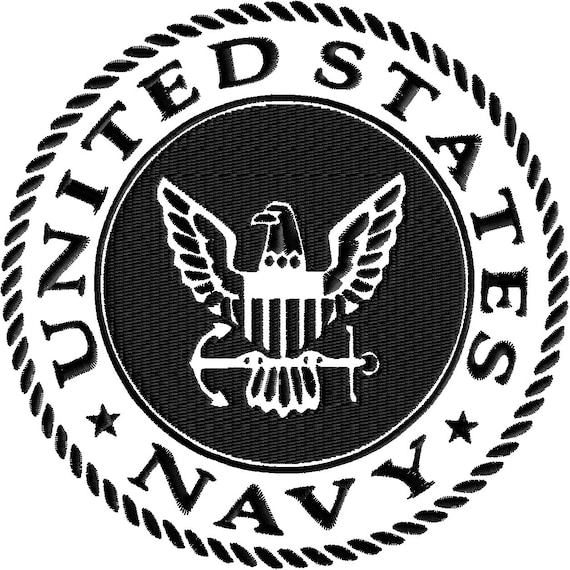 US Navy crest logo 2 size pack embroidery design by ChiefsThreads