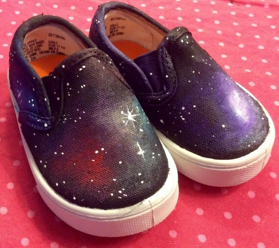 Space Custom Hand-Painted Toddler Shoes Any by FlowersAndTheMoon