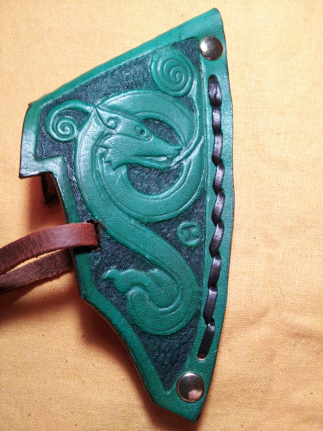 Leather Axe Sheath For Forged Viking Hatchet