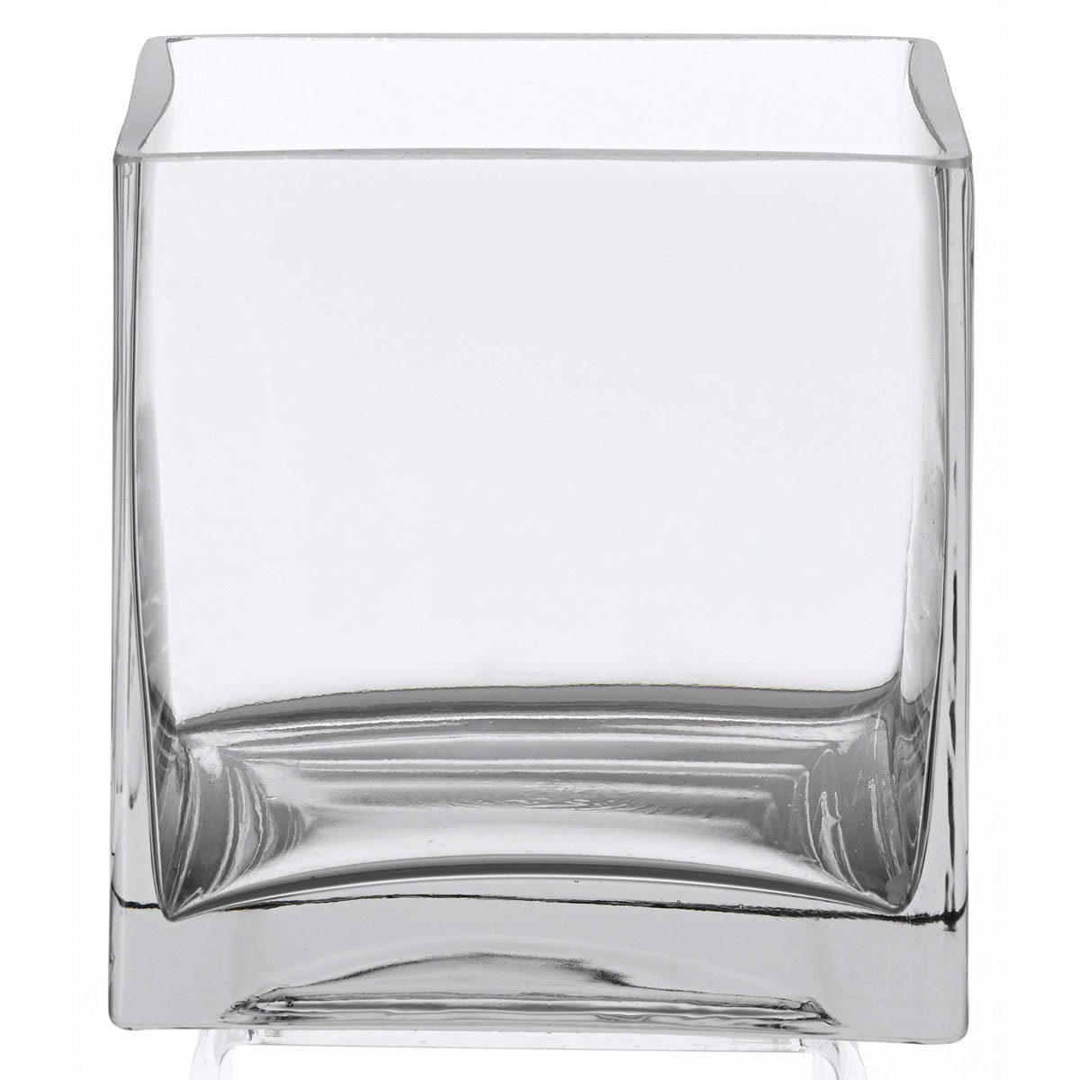 6 Square Glass Vase 6 Inch Clear Cube Centerpiece