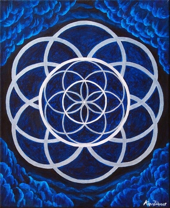 Items similar to Universal Oneness Original Flower of Life Mandala ...