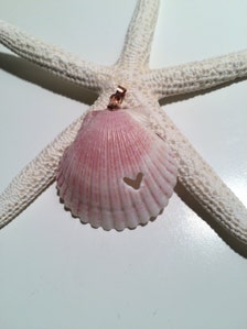 Pink Seashell Heart Pendant