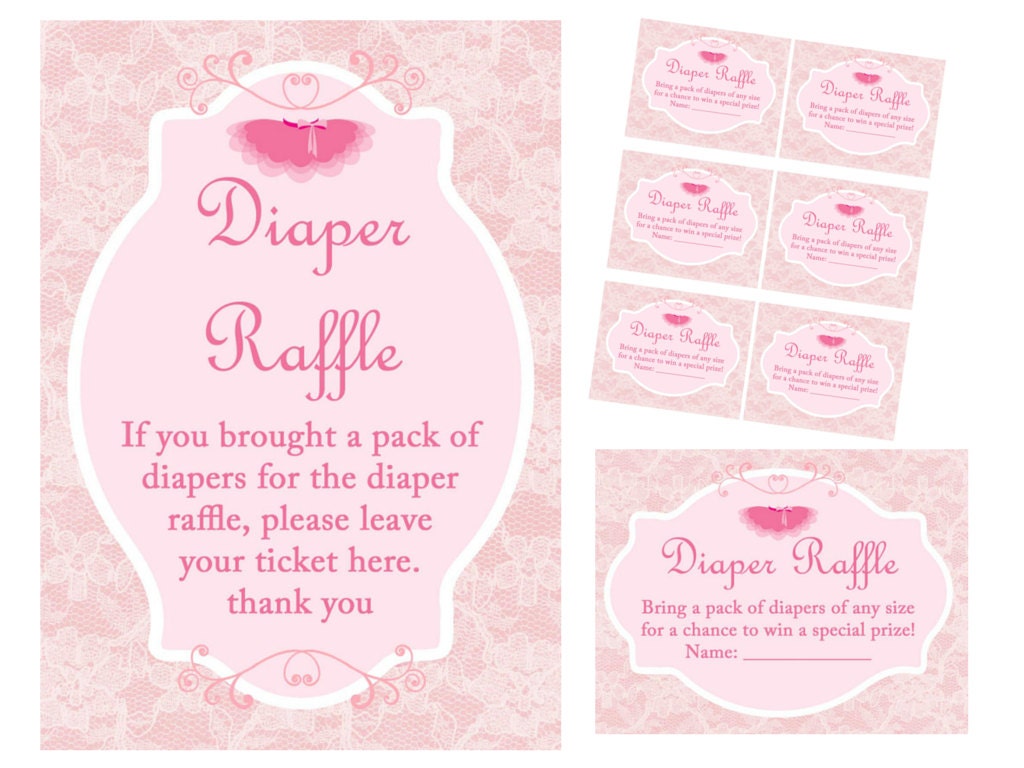 Diaper Raffle ticket diaper raffle pink diaper raffle