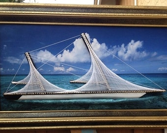 Sailboat string art | Etsy