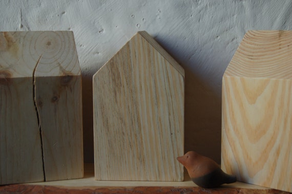 Items similar to Shelf Sitters, Wooden Shelf sitters, Wooden houses ...