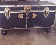 Vintage Trunk. Trunk Coffee Table. Steamer Trunk. Chest. Foot Locker.