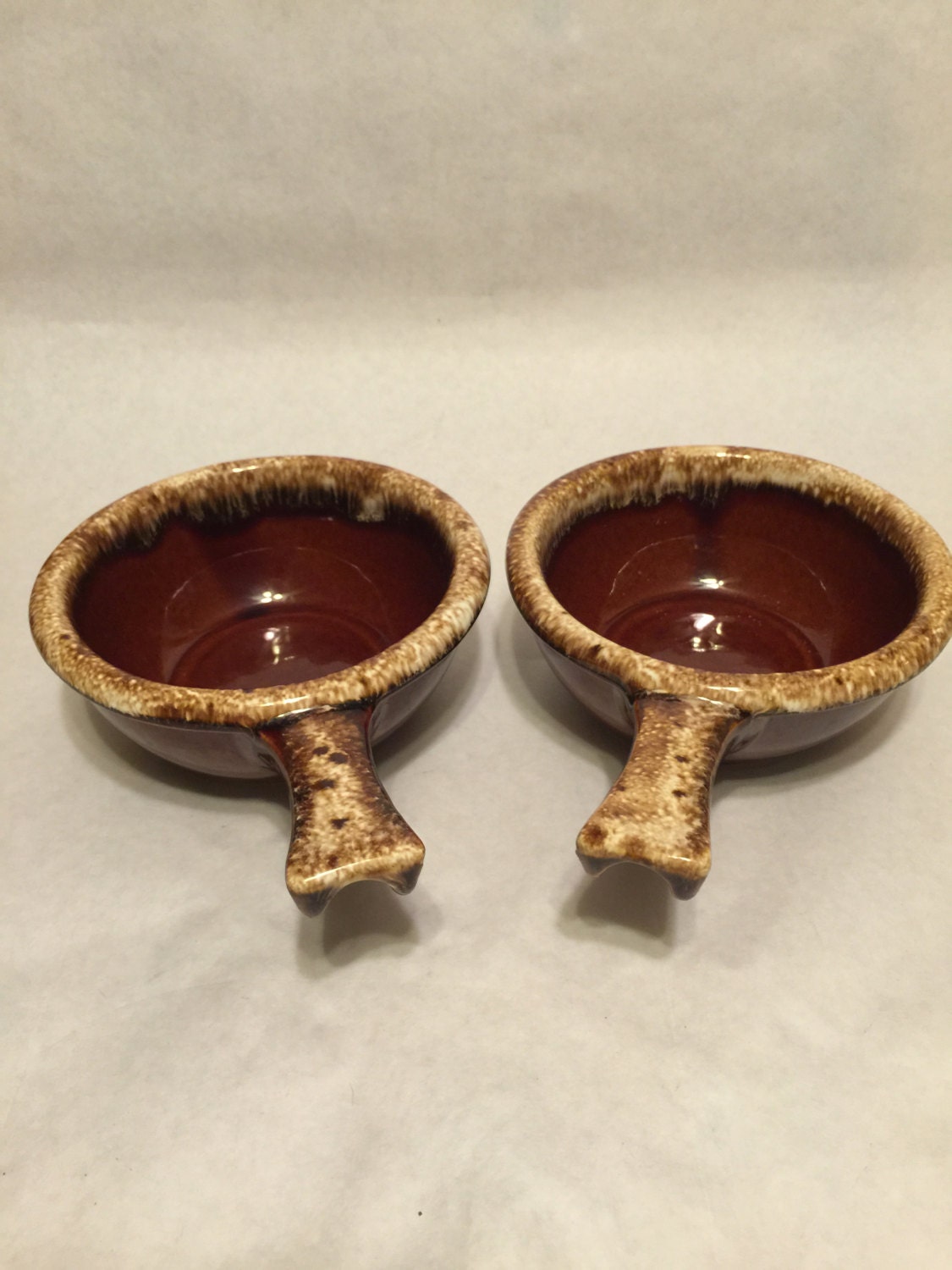 Vintage Hull Pottery Rustic Soup Bowls Set of 2 Brown Drip – Haute Juice
