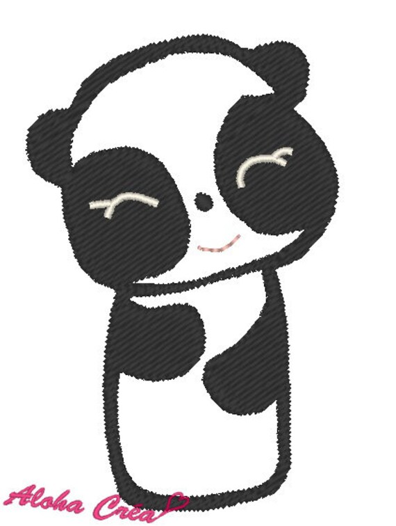 Machine Embroidery Design panda Instant Digital by AlohaCrea