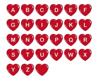 Font with hearts | Etsy