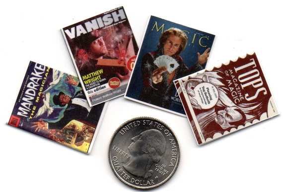 4 Miniature vintage 'MAGIC' Magazines by PetiteGiteMiniatures