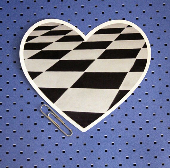 Checkerboard Heart Sticker