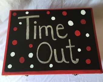 Red, White and Black Time Out Children's Stool