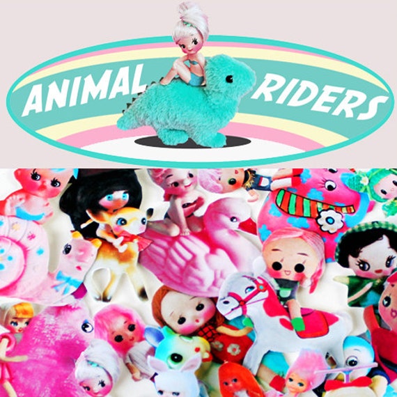 stickers cute big eye dolly animal rider by boopsiedaisy on Etsy