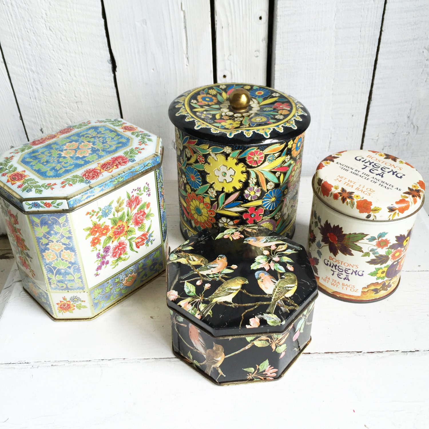 Vintage Tins – Daher Tea Biscuit Candy Tins – Set of 4 – Haute Juice