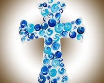 Unique hand painted wooden crosses related items | Etsy