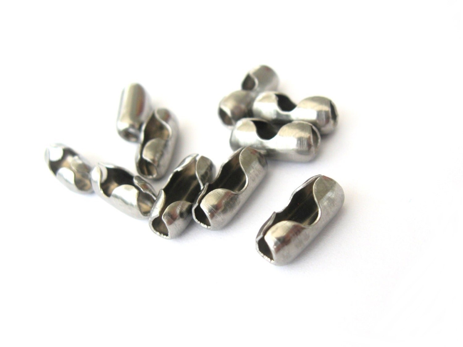 Stainless steel ball chain connector 4mm set of 10 clasps