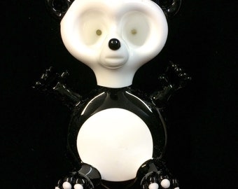 Panda Bear Hand Blown Glass Pipe by BoGlass on Etsy