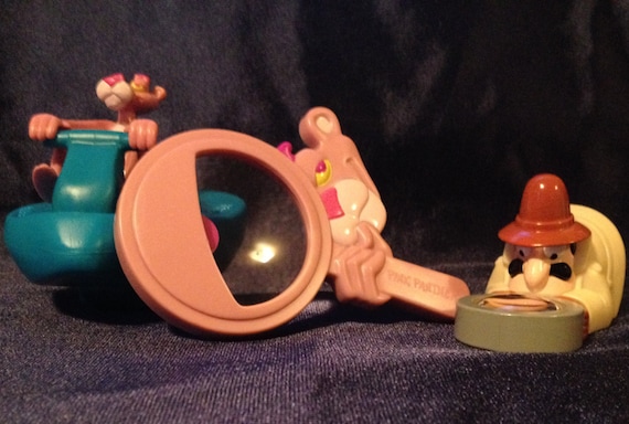 Vintage Pink Panther Toy Lot Magnifying Glass Jet Ski