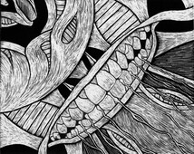 Unique scratchboard drawing related items | Etsy