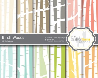 Items similar to white birch forest - natural white birch woods wall ...