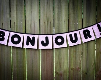 Bonjour sign | Etsy