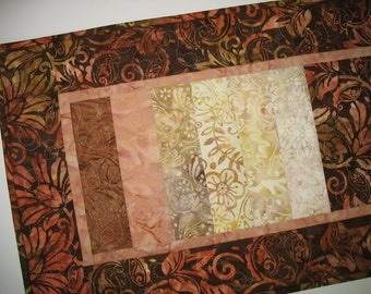 Items similar to Fall Leaf Table Runner, Quilted Batik Leaf Table Runner 14 x 34" on Etsy