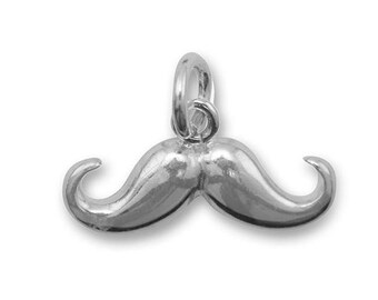 Items similar to Silver Mustache Antiqued Pendant , Moustache Necklace ...