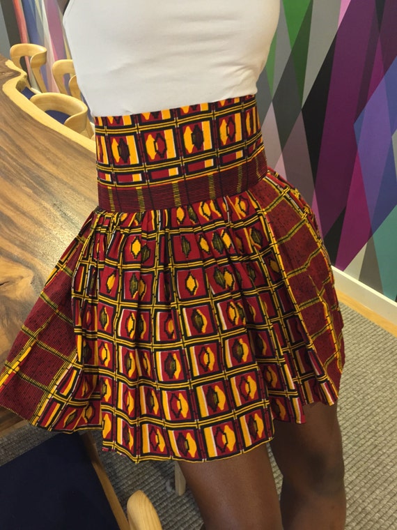 African Print Flared Mini Skirt
