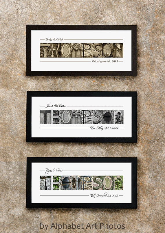 LAST NAME SIGN Home Decor Alphabet Photo Letter Art Wall