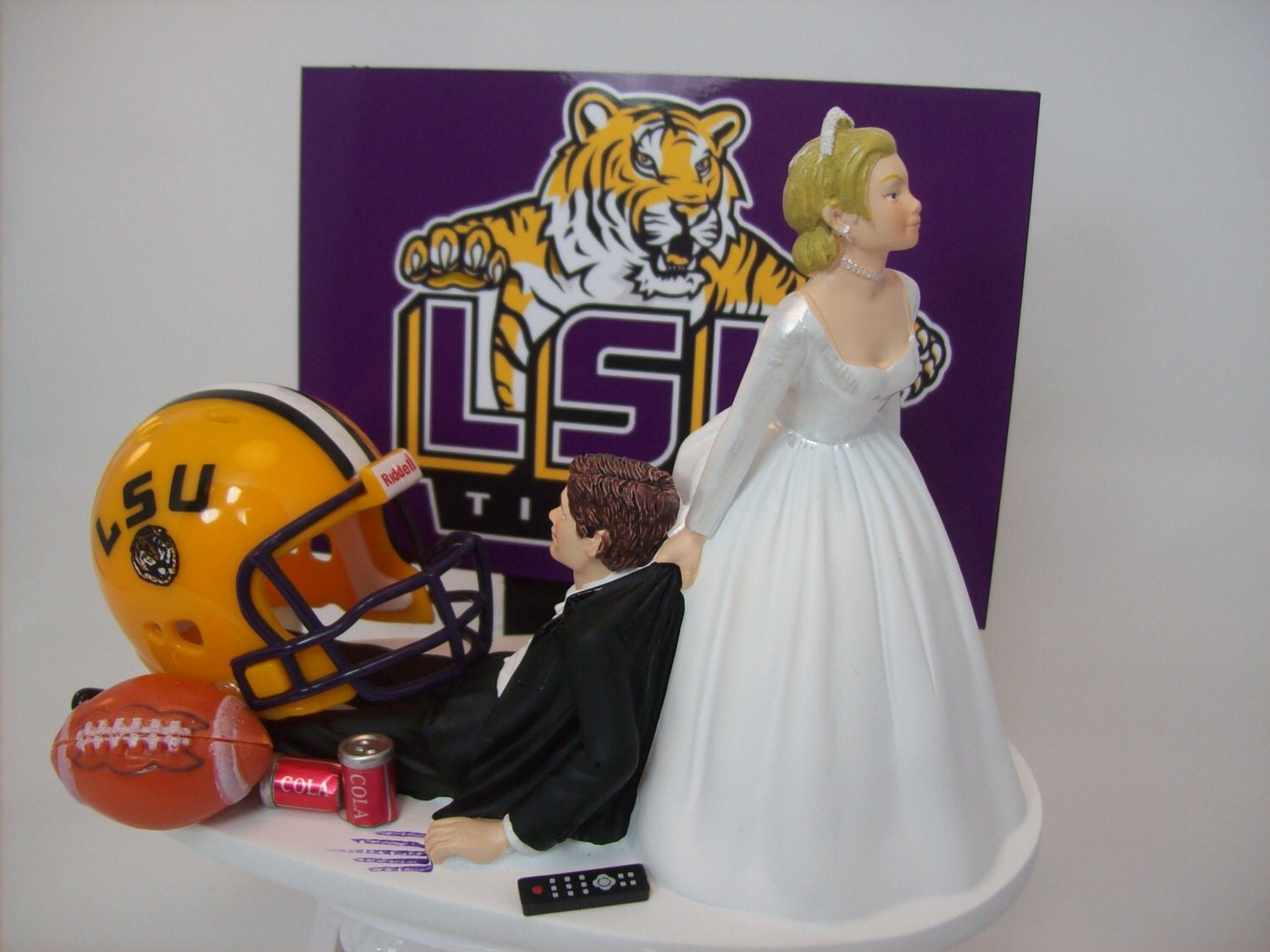 LSU TIGERS COLLEGE football wedding cake topper sports funny