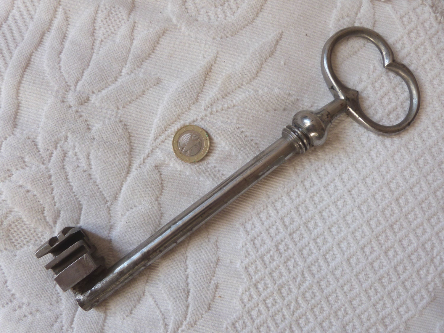 LARGE skeleton key, HUGE antique key French 1800s RARE old key ...