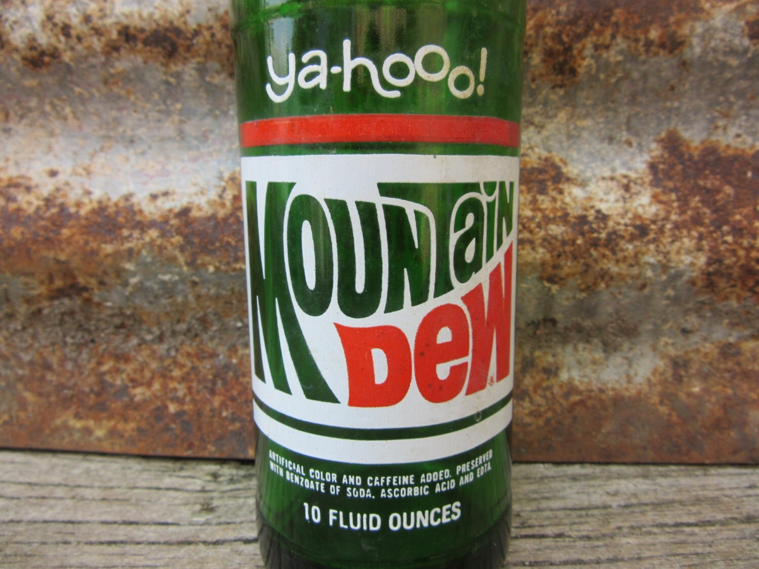 Vintage Soda Bottle 1980s Era Glass Bottle Green Glass Bottle