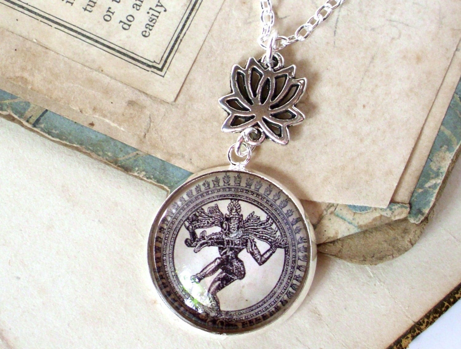 Lord Shiva Necklace Hindu God Necklace India Lotus Chain