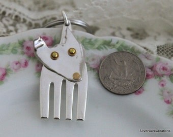 Silverware CAT KEY CHAIN Silverware by SilverwareCreations