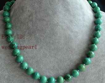 Green turquoise necklace | Etsy
