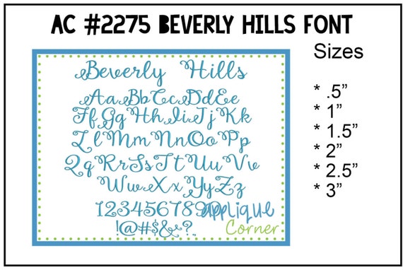 40% OFF INSTANT DOWLOAD 2275 Beverly Hills Font bx pes and