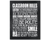 Items similar to Back to school - Classroom Rules - Wall Art ...
