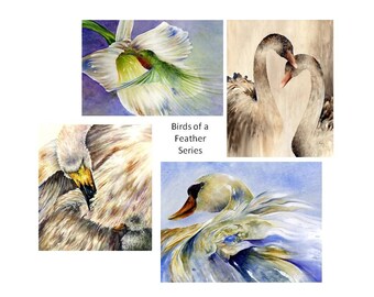 Surreal Red Bird Cardinal Archival Print Reproduction by Jazzaloo