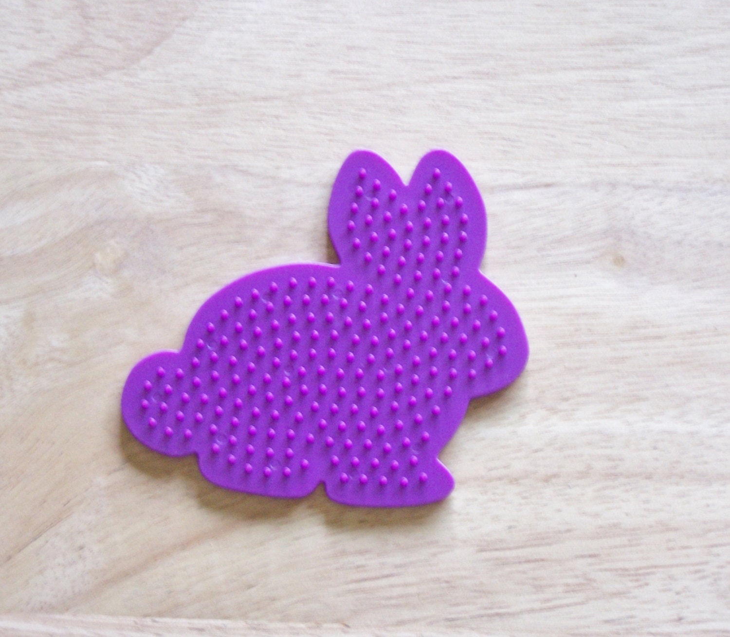 Perler Bead Purple Bunny Pegboard Ironing by CreativeXpression1