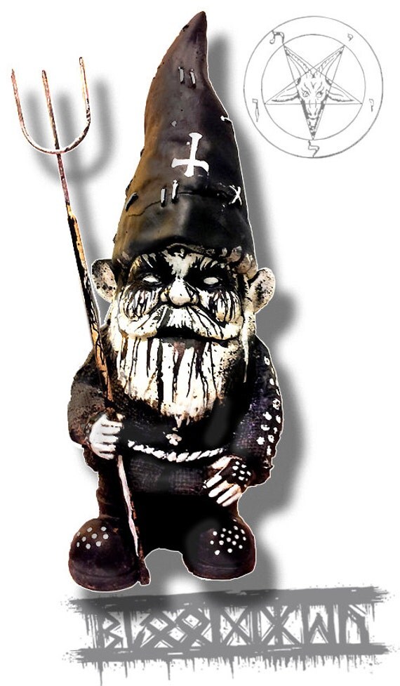 Black Metal Lawn Gnome